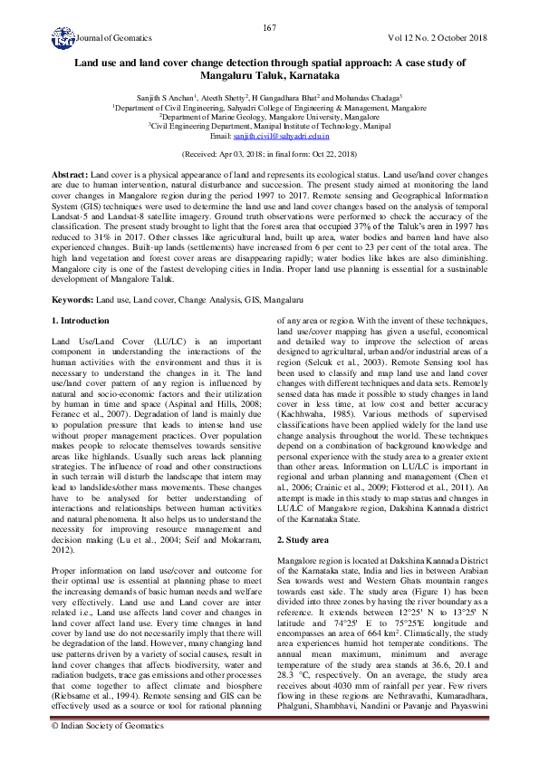 (PDF) Land use and land cover change detection through spatial approach ...