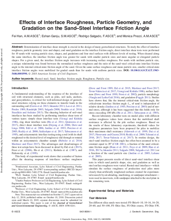 (PDF) Effects of interface roughness, particle geometry, and gradation ...
