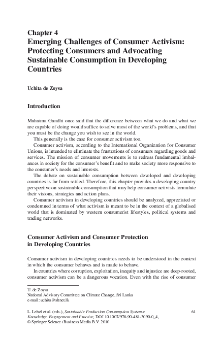 (PDF) Emerging challenges of consumer activism