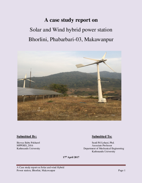 (PDF) A case study report on Solar and Wind hybrid power station