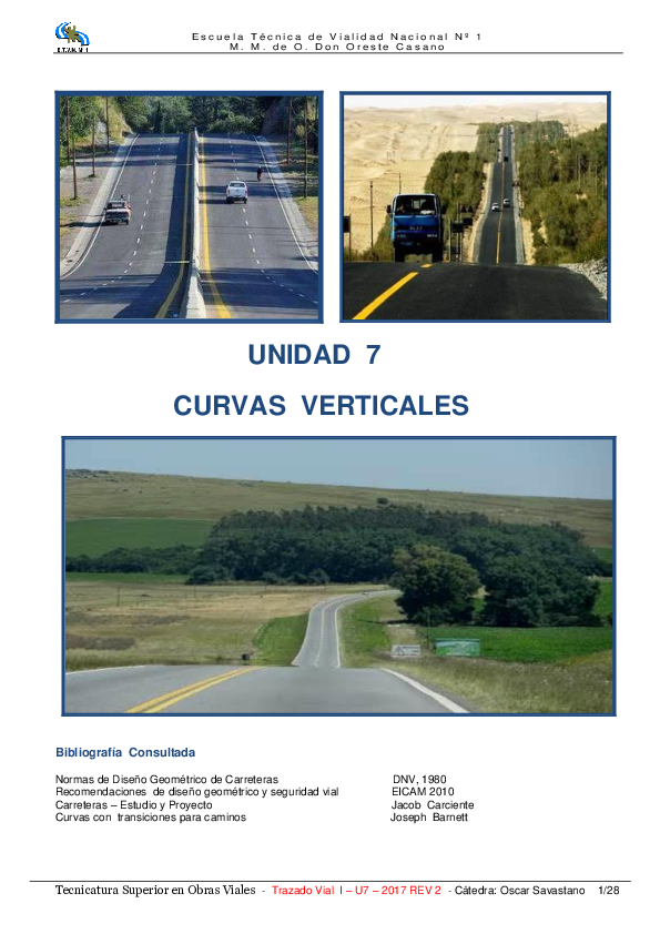 (PDF) UNIDAD 7 CURVAS VERTICALES REV
