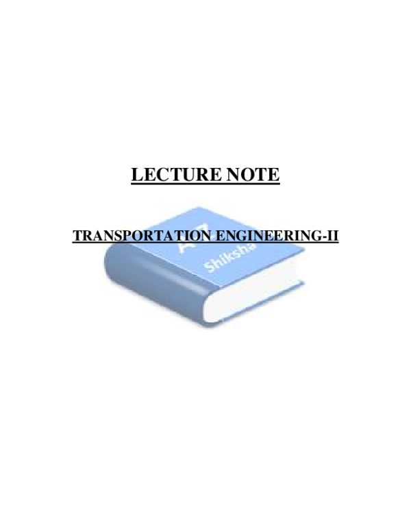 (PDF) TRANSPORTATION ENGINEERING-II