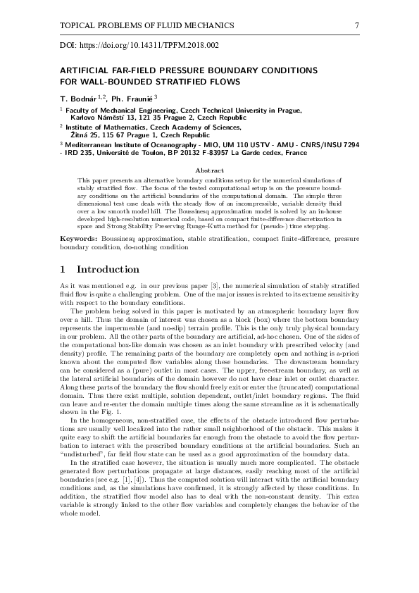 (PDF) Artificial Far-Field Pressure Boundary Conditions for Wall ...