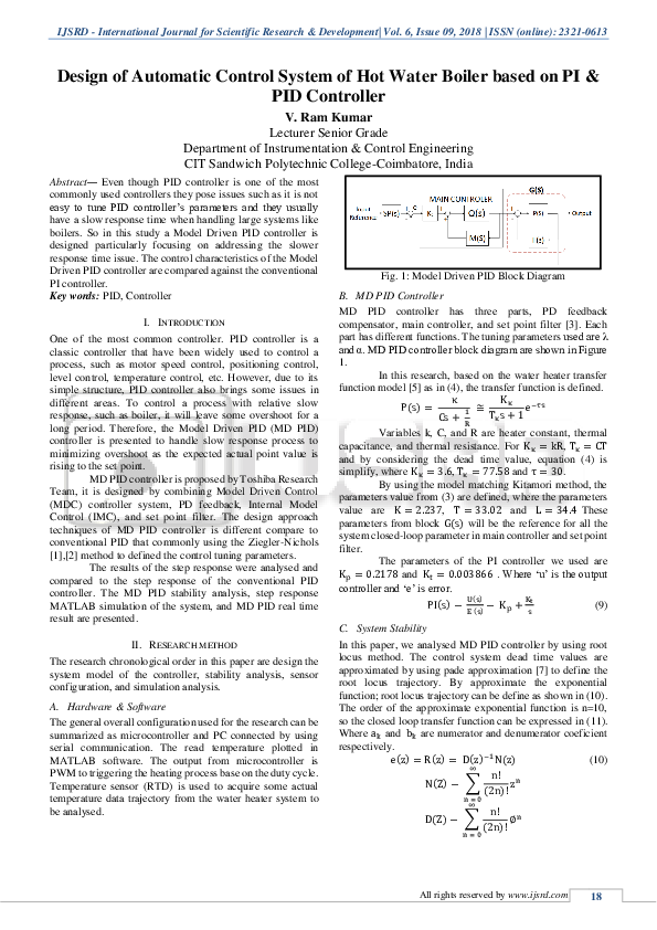(PDF) Design of Automatic Control System of Hot Water Boiler based on ...