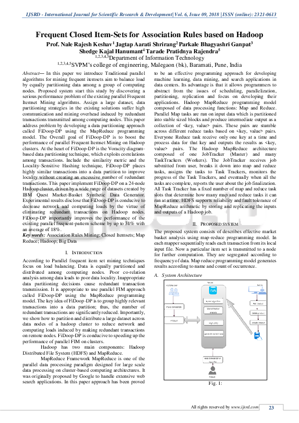(PDF) Frequent Closed Item-Sets for Association Rules based on Hadoop ...
