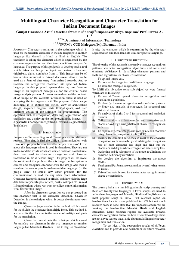 (PDF) Multilingual Character Recognition and Character Translation for ...