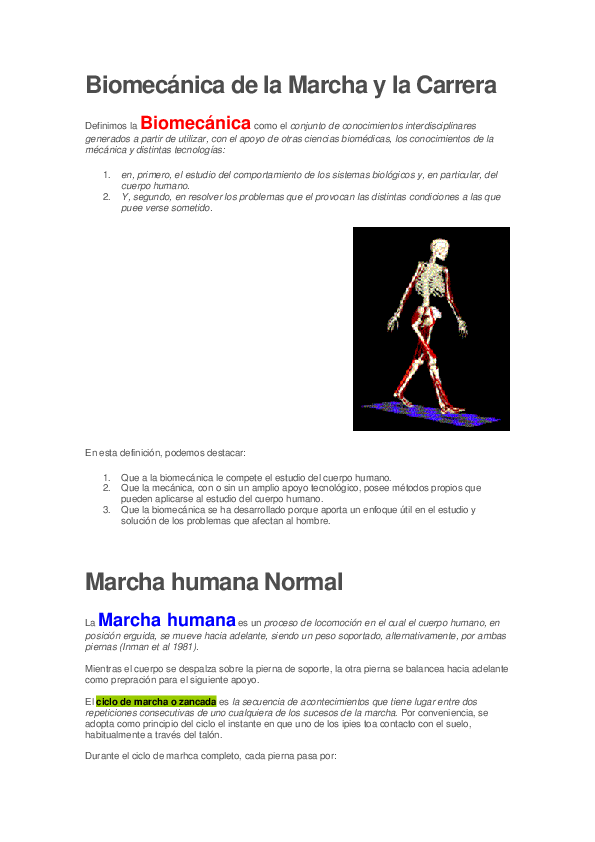 (PDF) Biomecánica de la Marcha y la Carrera