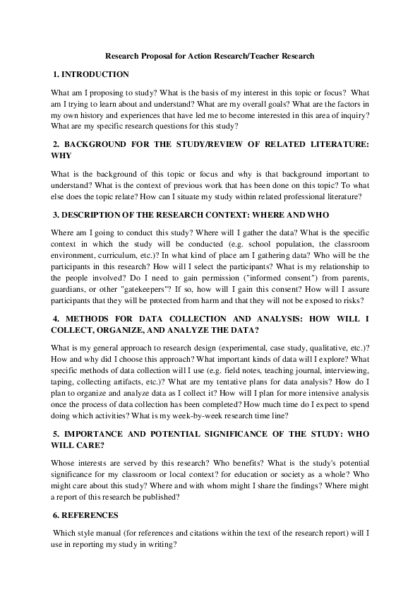(DOC) Action research proposal template 2