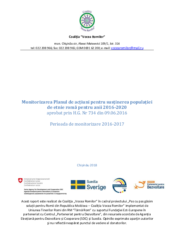 (PDF) Raport de Monitorizare. Planul de Actiuni pentru sustinerea populatia etnie Roma din ...