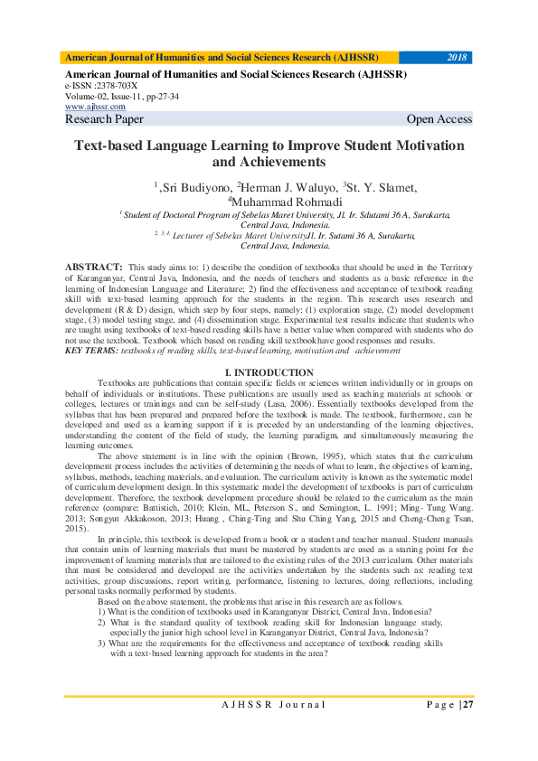 (PDF) Text-based Language Learning to Improve Student Motivation and ...