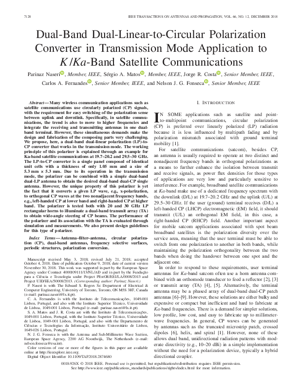 (PDF) Dual-Band Dual-Linear-to-Circular Polarization Converter in Transmission Mode Application ...
