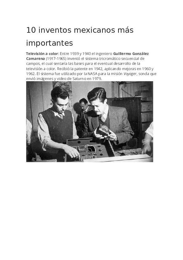 (DOC) Inventos mexicanos más importantes