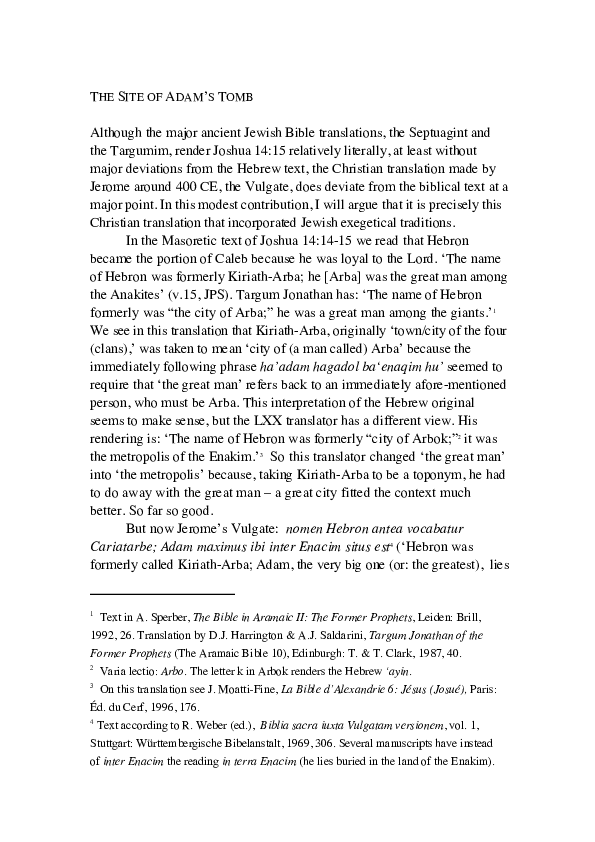 (PDF) ‘The Site of Adam’s Tomb,’ in M.F.J. Baasten & R. Munk (eds ...