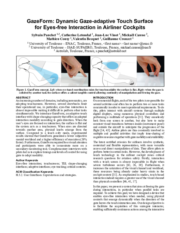 (PDF) GazeForm: Dynamic Gaze-adaptive Touch Surface for Eyes-free ...