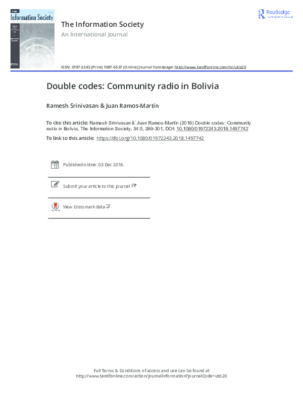 (PDF) Double codes: Community radio in Bolivia
