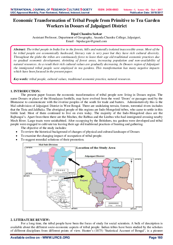 Economic Transformation of Tribal People from Primitive to Tea Garden ...