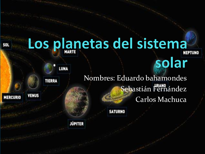 (PPT) Los planetas del sistema solar