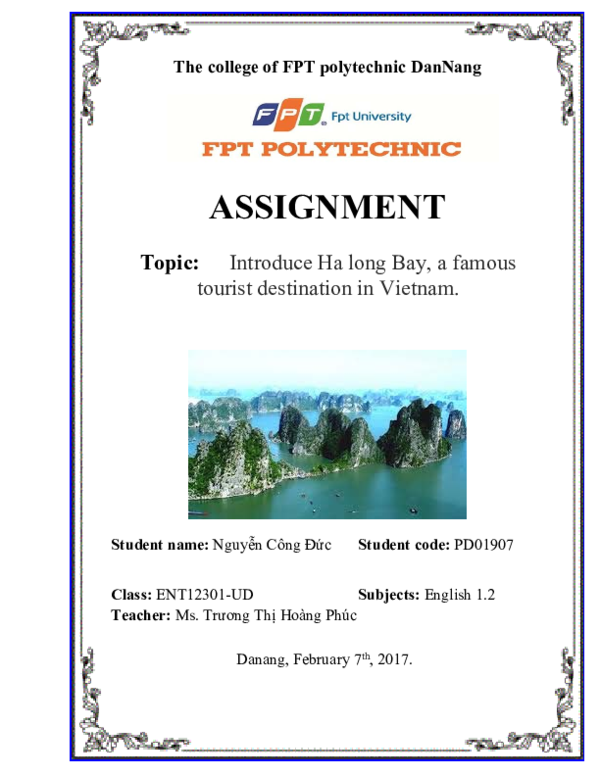 (PDF) The college of FPT polytechnic DanNang ASSIGNMENT Topic ...