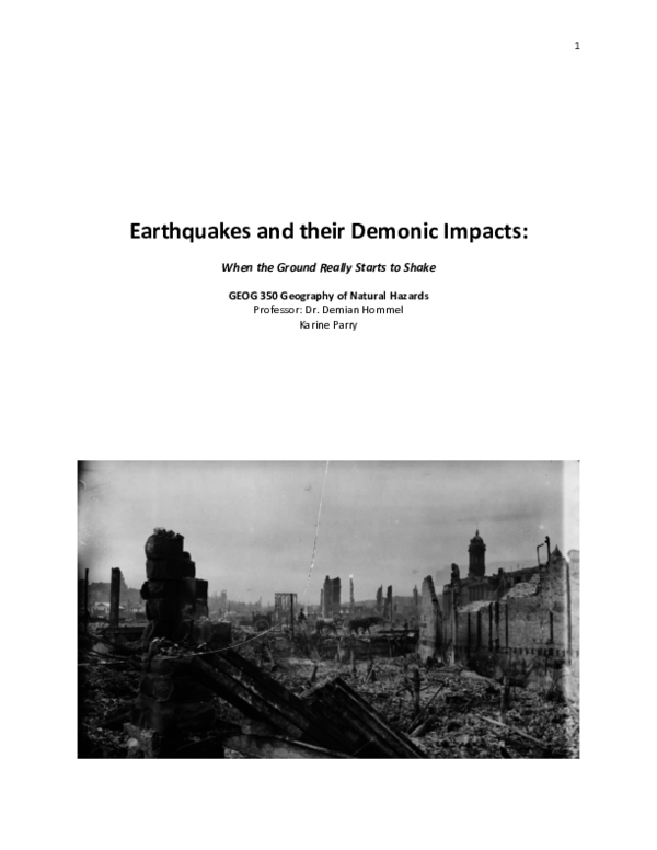 (PDF) OSU GEOG 350 Final Annotated Bibliography Earthquakes and their ...