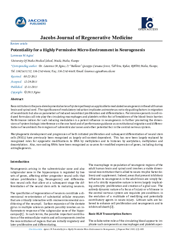 (PDF) Potentiality for a Highly Permissive Micro-Environment in ...