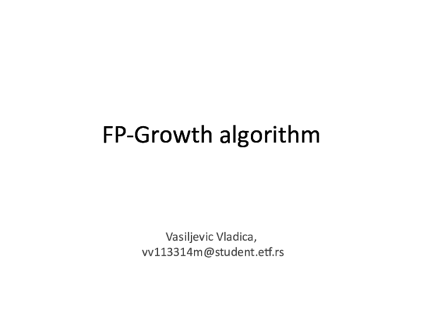 (PPT) FP Growth algorithm