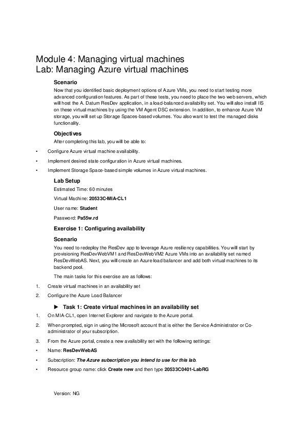 Pdf Module 4 Managing Virtual Machines Lab Managing Azure Virtual Machines