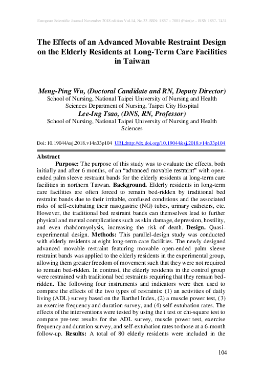 (PDF) The Effects of an Advanced Movable Restraint Design on the ...