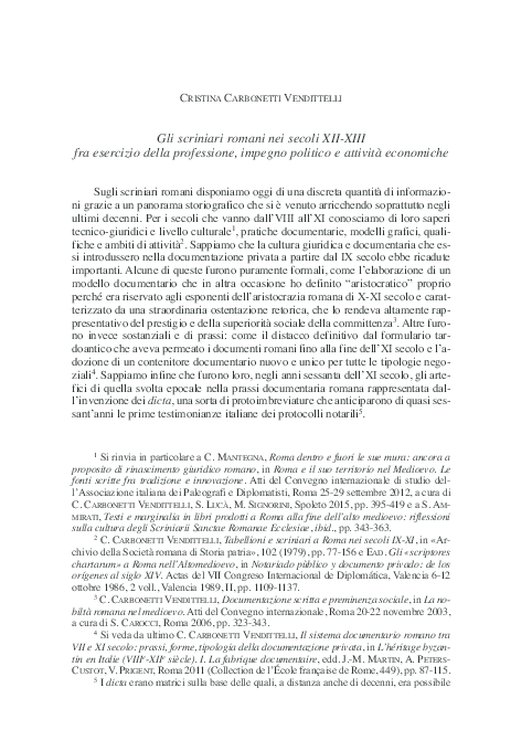 (PDF) Gli scriniari romani nei secoli XII e XIII