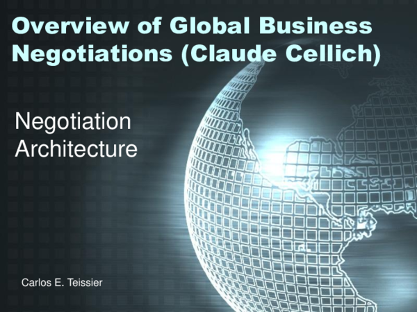 (PDF) Overview of Global Business Negotiations (Claude Cellich ...