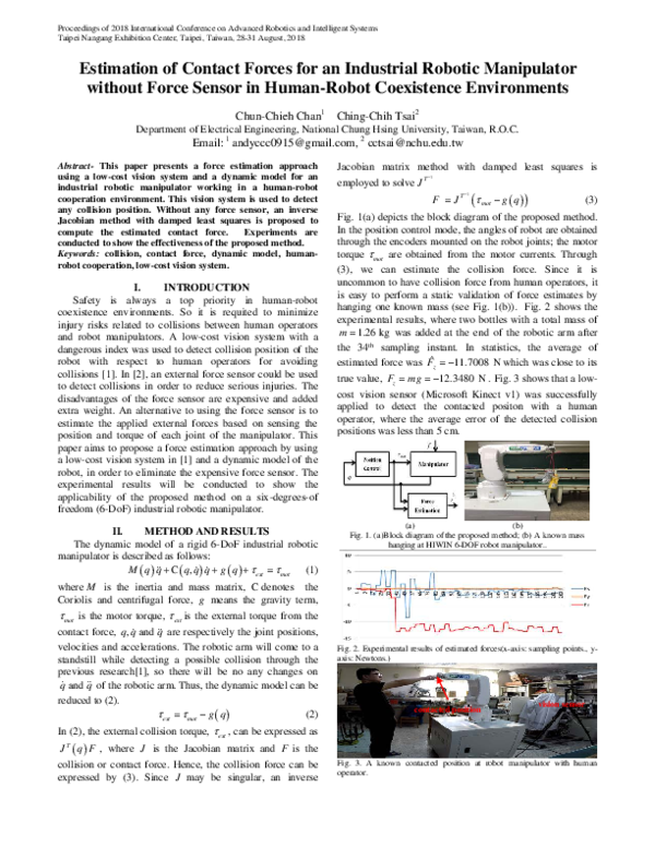 (PDF) Estimation of Contact Forces for an Industrial Robotic ...