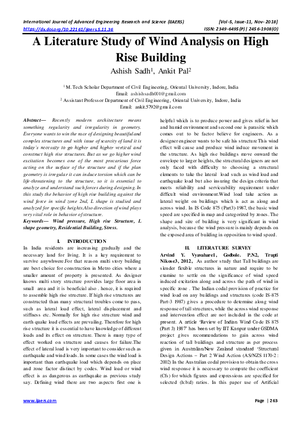 (PDF) A Literature Study of Wind Analysis on High Rise Building