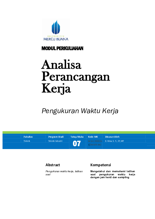 (PDF) Analisa Perancangan Kerja