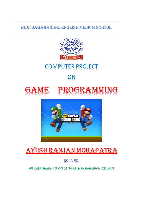 (DOC) GAME PROGRAMMING ACKNOWLEDGEMENT | Abinashrana Singh - Academia.edu