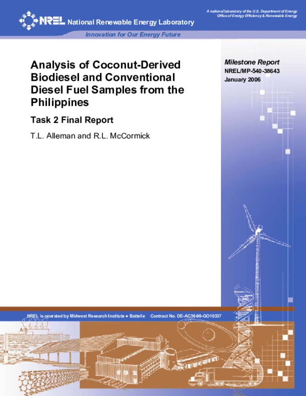 (PDF) Analysis of Coconut-Derived Biodiesel and Conventional Diesel ...