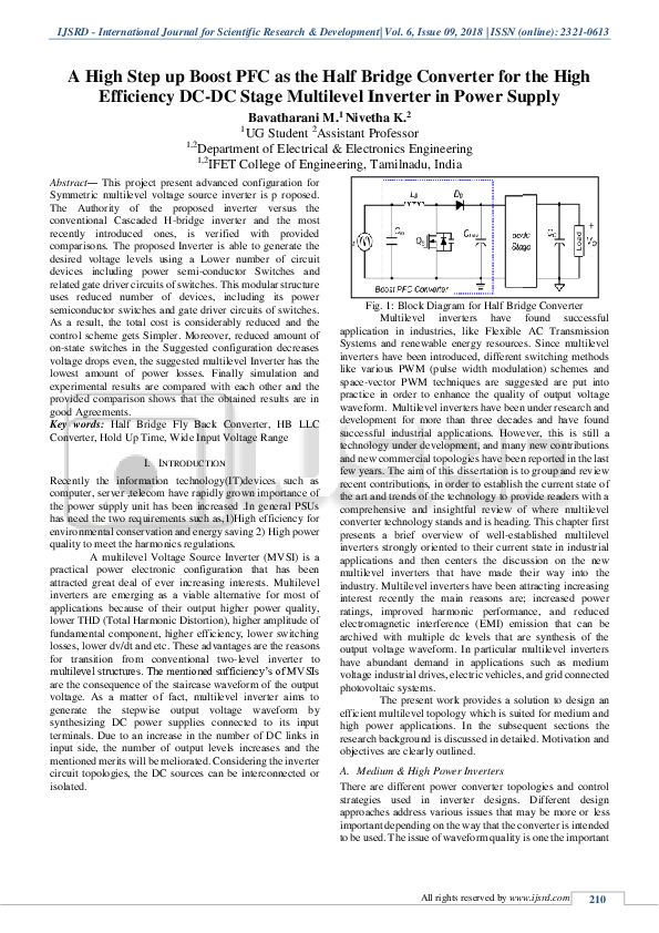 (PDF) A High Step up Boost PFC as the Half Bridge Converter for the High Efficiency DC-DC Stage ...