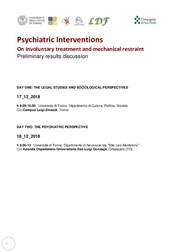 (PDF) Psychiatric Interventions. On involuntary treatment and ...