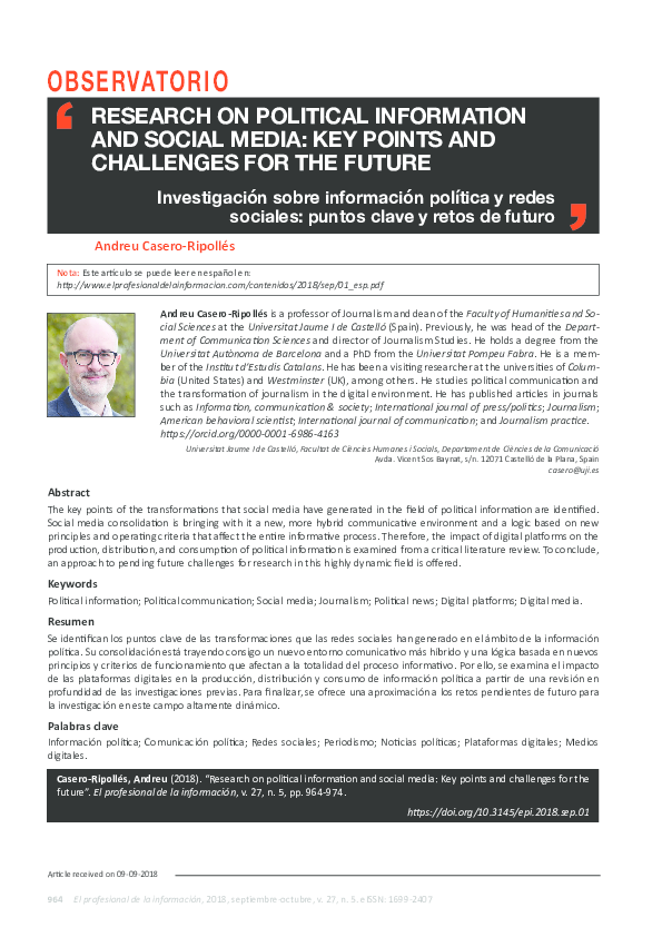 (PDF) Research on Political Information and Social Media: Key points ...