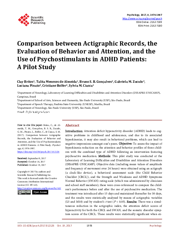 (PDF) Comparison between Actigraphic Records, the Evaluation of ...