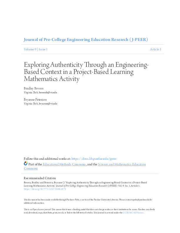 (PDF) Exploring authenticity through an engineering-based context in a ...