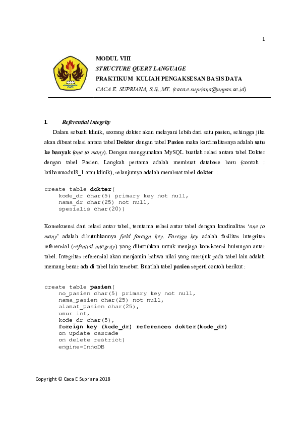 (PDF) Modul Praktikum 08 PBD