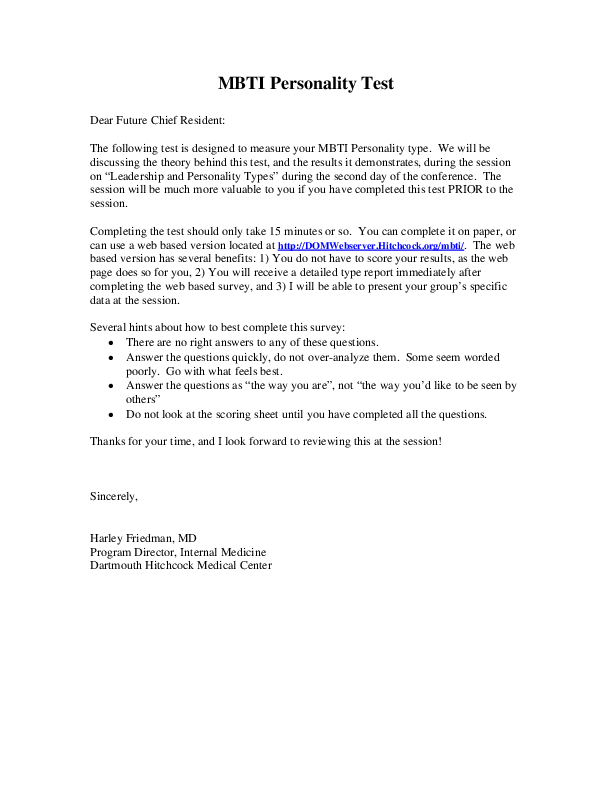 (PDF) MBTI Personality Test