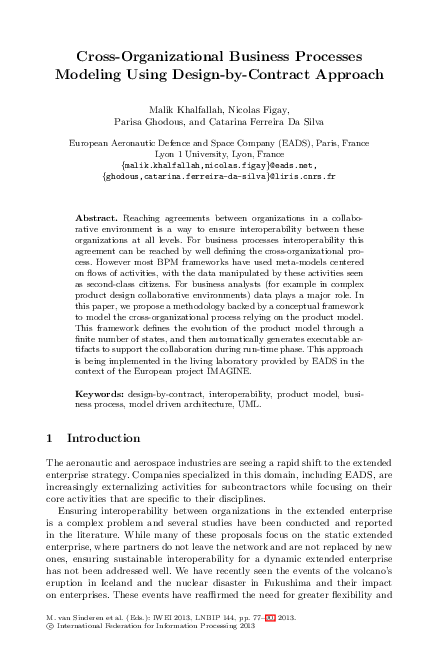 (PDF) Cross-Organizational Business Processes Modeling Using Design-by-Contract Approach