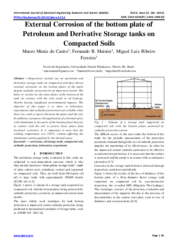(PDF) External Corrosion of the bottom plate of Petroleum and ...