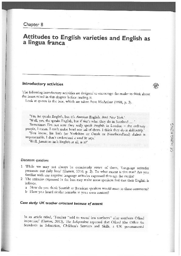(PDF) Book chapter 8 Attitudes to Eng varieties and ELF | wong madge ...
