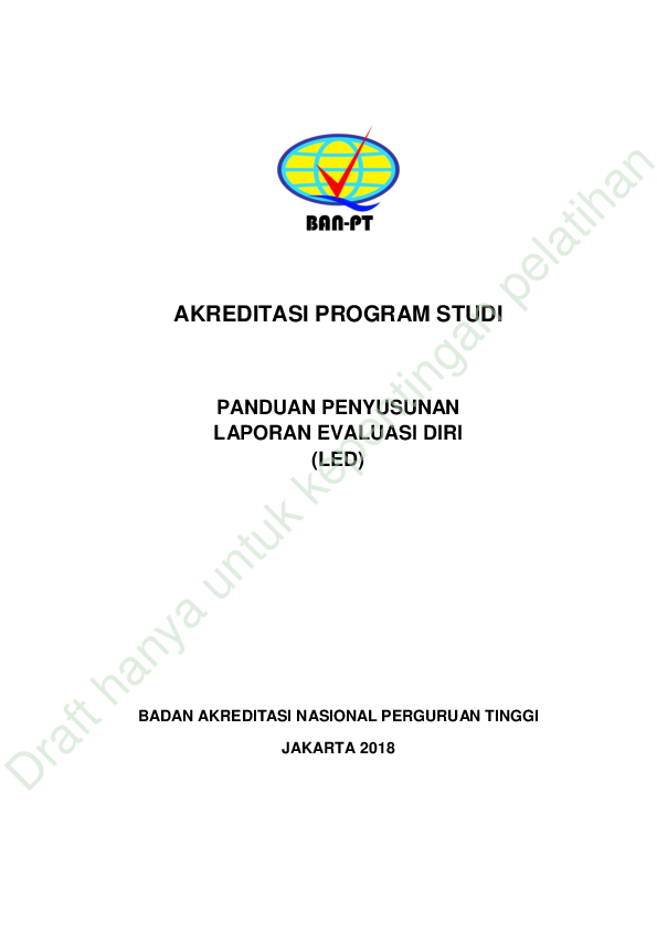 (PDF) AKREDITASI PROGRAM STUDI PANDUAN PENYUSUNAN LAPORAN EVALUASI DIRI ...