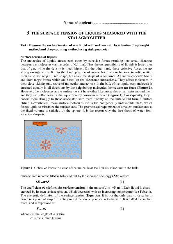 (PDF) 3 THE SURFACE TENSION OF LIQUIDS MEASURED WITH THE