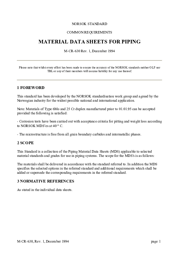(PDF) MATERIAL DATA SHEETS FOR PIPING