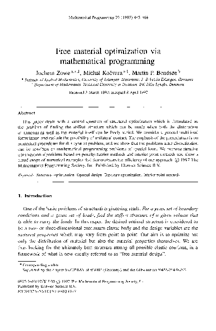 (PDF) Free material optimization via mathematical programming