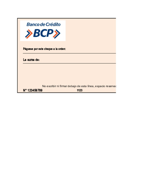 (XLS) CHEQUE DE BANCO