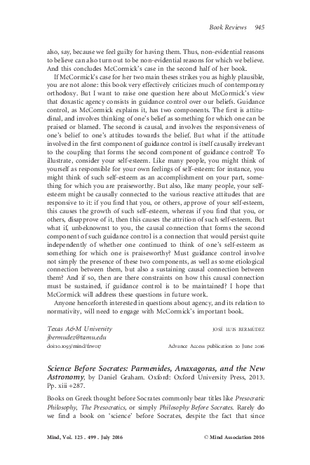 (PDF) Science Before Socrates. Naddaf on Graham in Mind | Gerard Naddaf ...